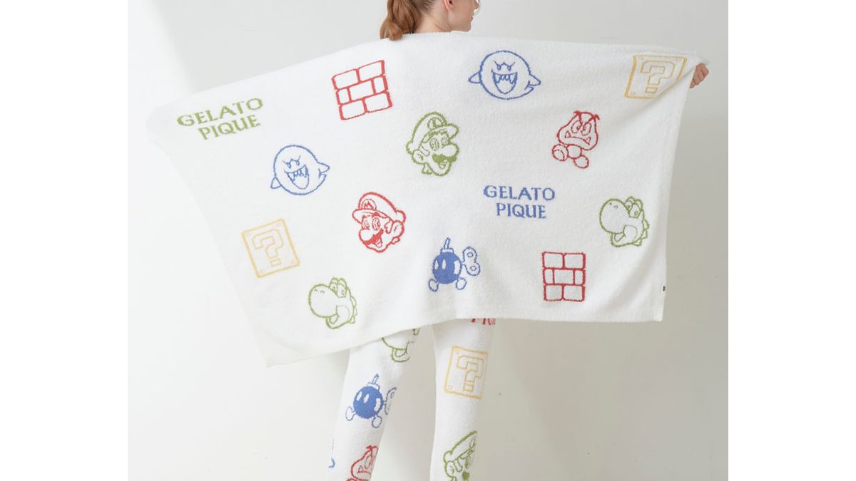 2024【SUPER MARIO™️】Baby Moco Jacquard Blanket - Off White - Nintendo Official Site